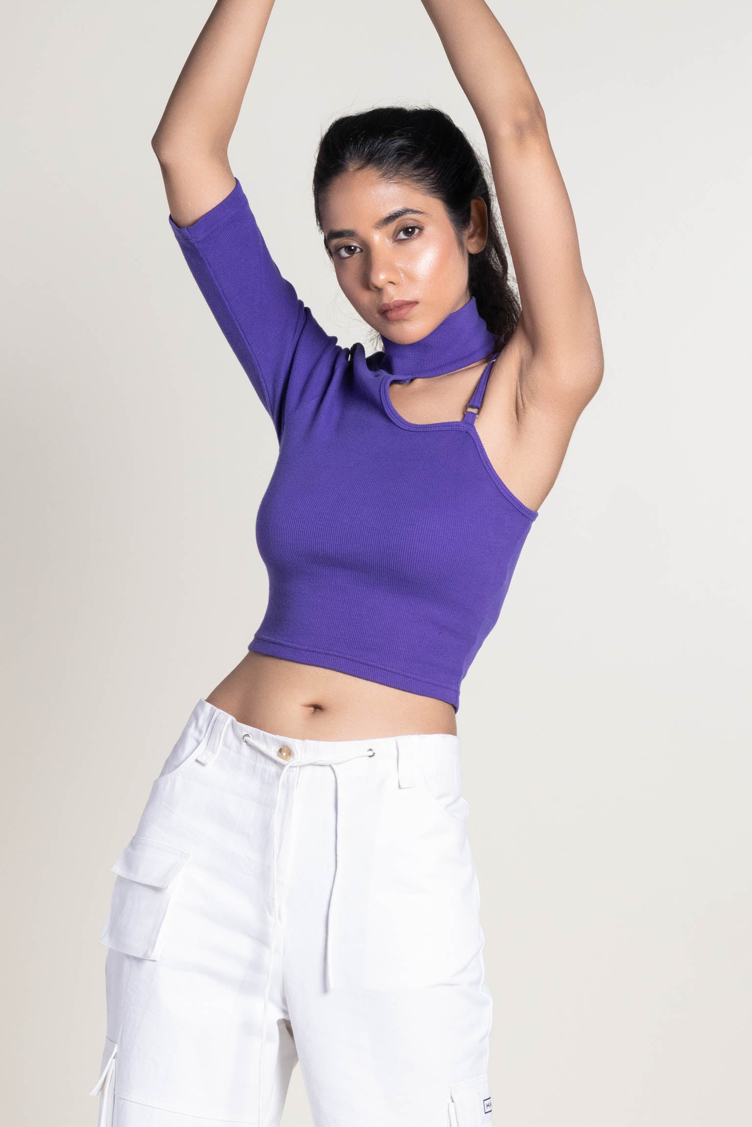 One shoulder rib top – HAYD